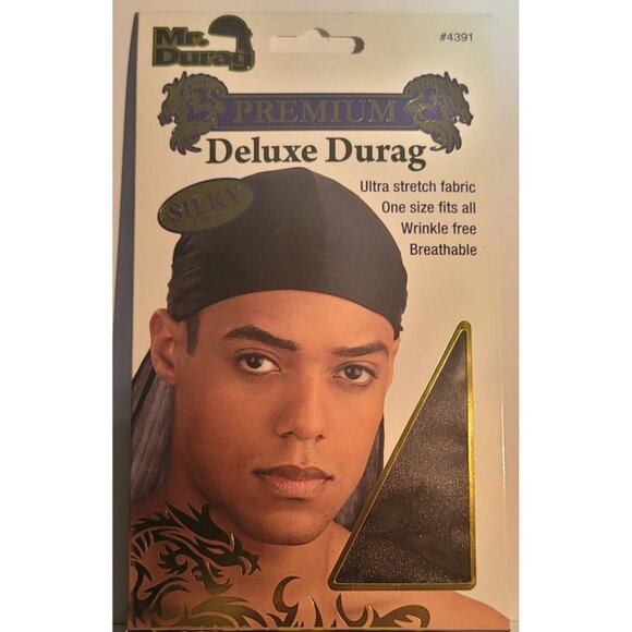 MR DURAG | Grooming | Mr Durag 439 Black One Size Premium Deluxe Durag ...